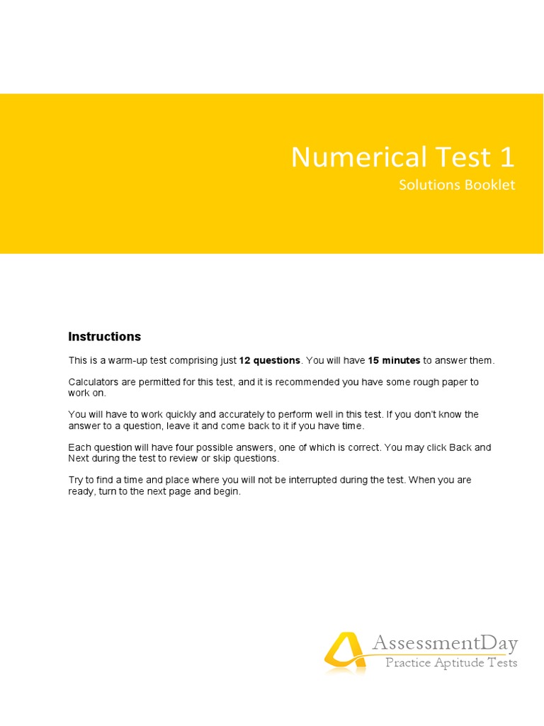 Free Numerical Test Solutions Guide | PDF
