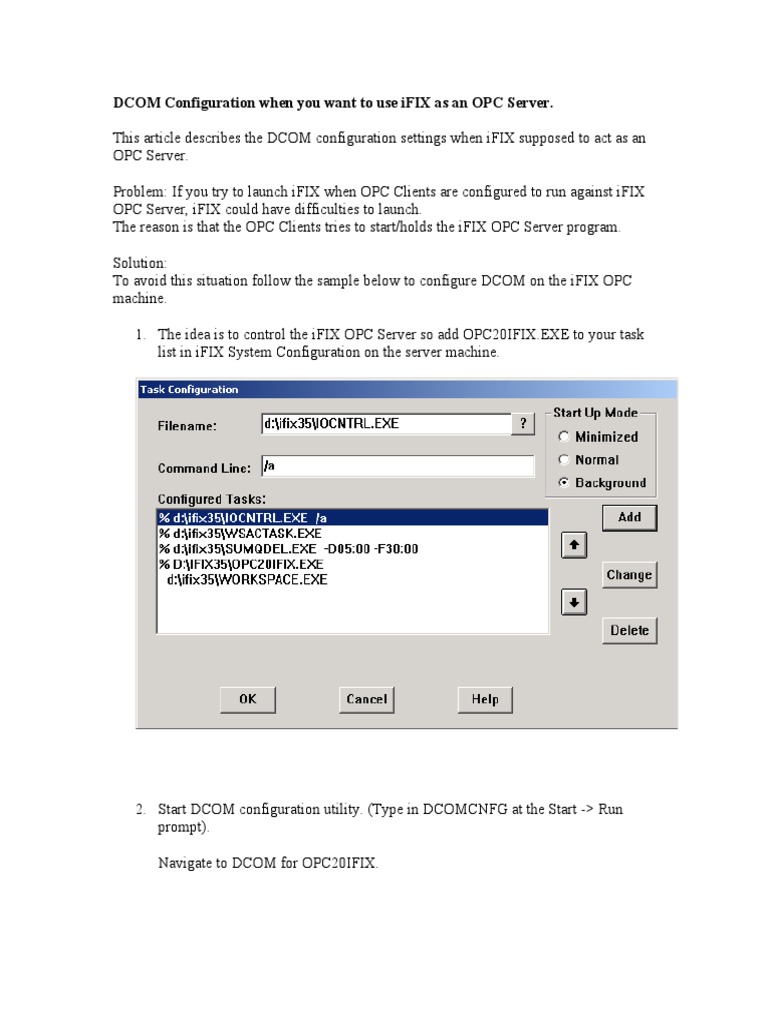DCOM Configuration wIX Is OPC Server | PDF