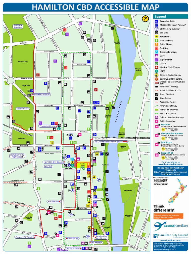 Hamilton CBD Accessible Map | PDF | Public Services | Bus Transport