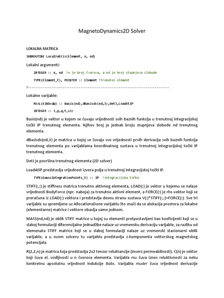 Magnetodynamics 2D Solver | PDF