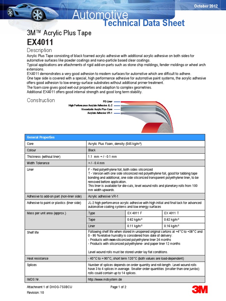 Automotive: Technical Data Sheet | PDF | Adhesive | Poly(Methyl Methacrylate)