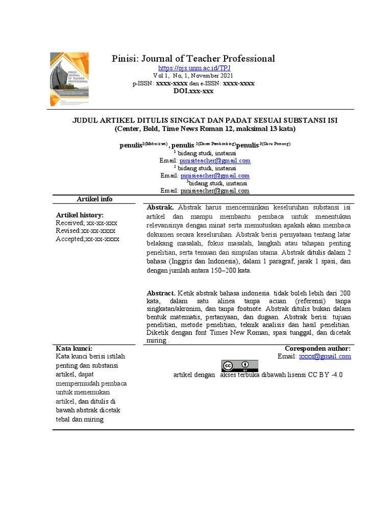 Template Abstrak | PDF | Seni & Disiplin Bahasa | Kajian Bahasa Asing