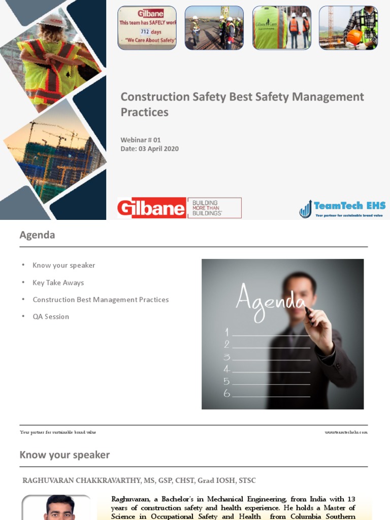 TeamTech EHS Webinar On Construction Safety Best Management Practices - Presentation | PDF ...