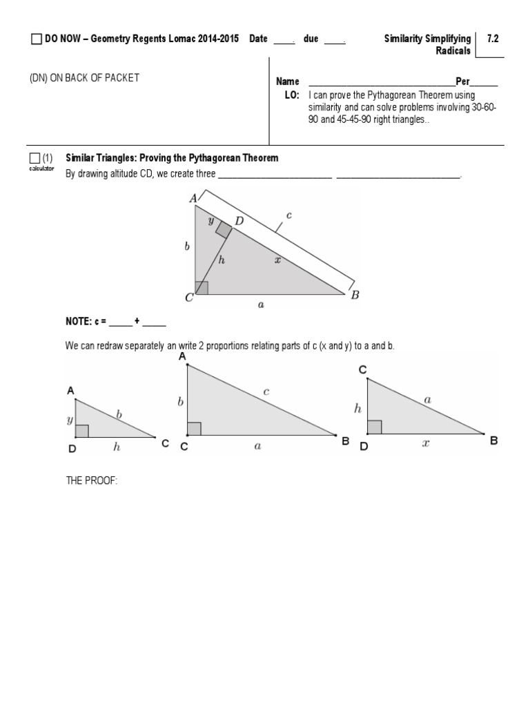 Geometry: Proving Right Triangle Ratios | PDF | Triangle | Euclid