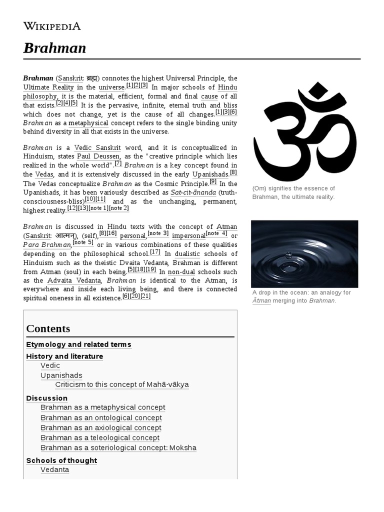 Brahman (Sanskrit | PDF | Brahman | Ātman (Hinduism)
