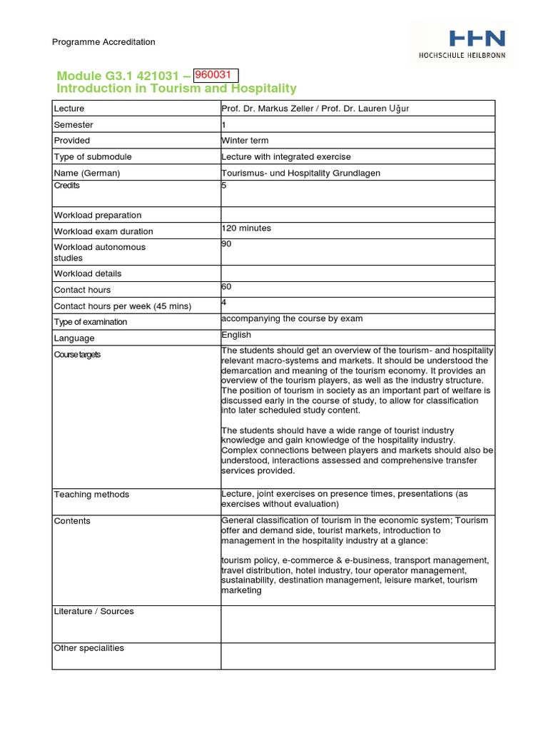 Intro Hospitality and Tourism Management | PDF | Tourism