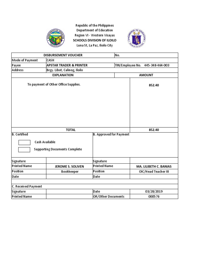 Voucher (Excel) - BLANK | PDF | Payments | Trade