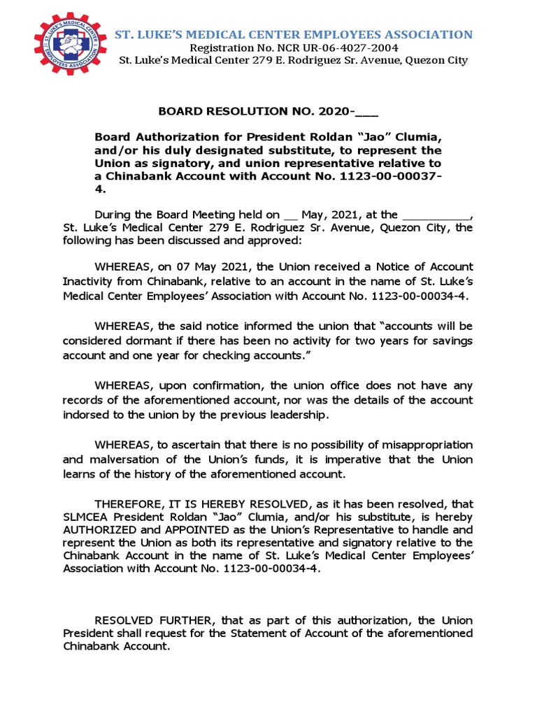 21-05-20 Board Resolution Signatory Representative | PDF | Government