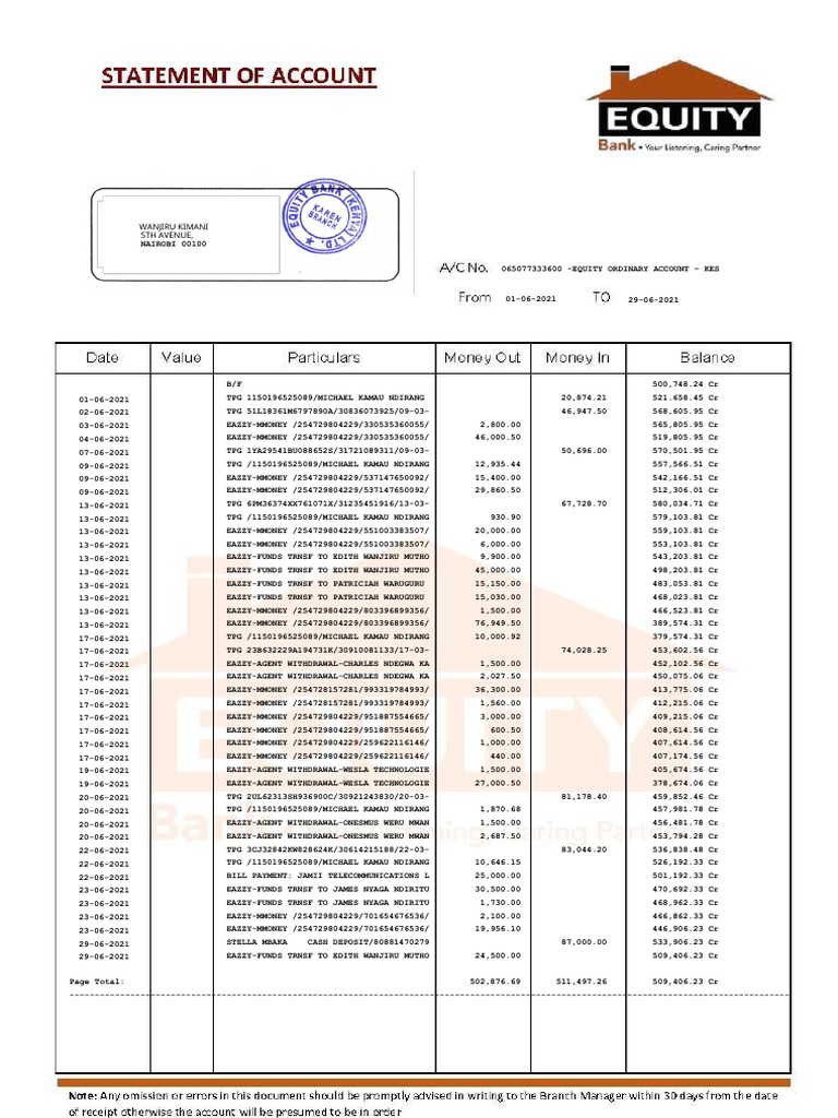Bank Statement | PDF | Financial Services | Banking
