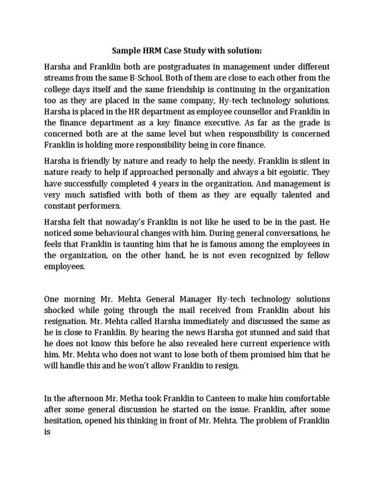 Sample Case Study | PDF