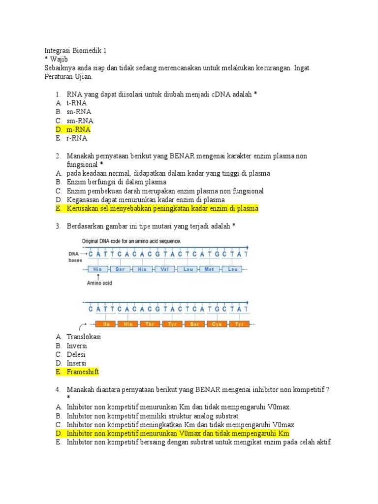 Soal Ujian Integrasi Biomedik 1 | PDF | Kesehatan Holistik | Sains ...