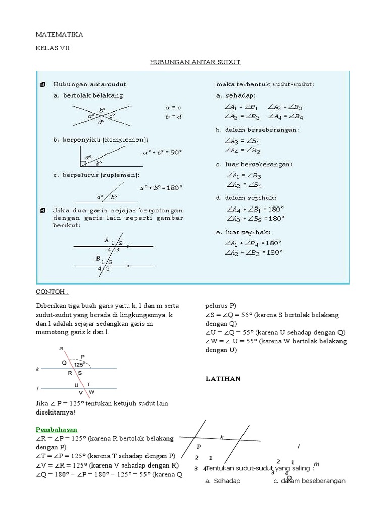 Hubungan Antar Sudut | PDF Hubungan Antar Sudut | PDF
