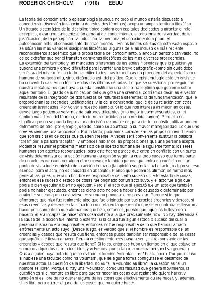 1916 Roderick Chisholm | PDF | Conocimiento | Estado (política)