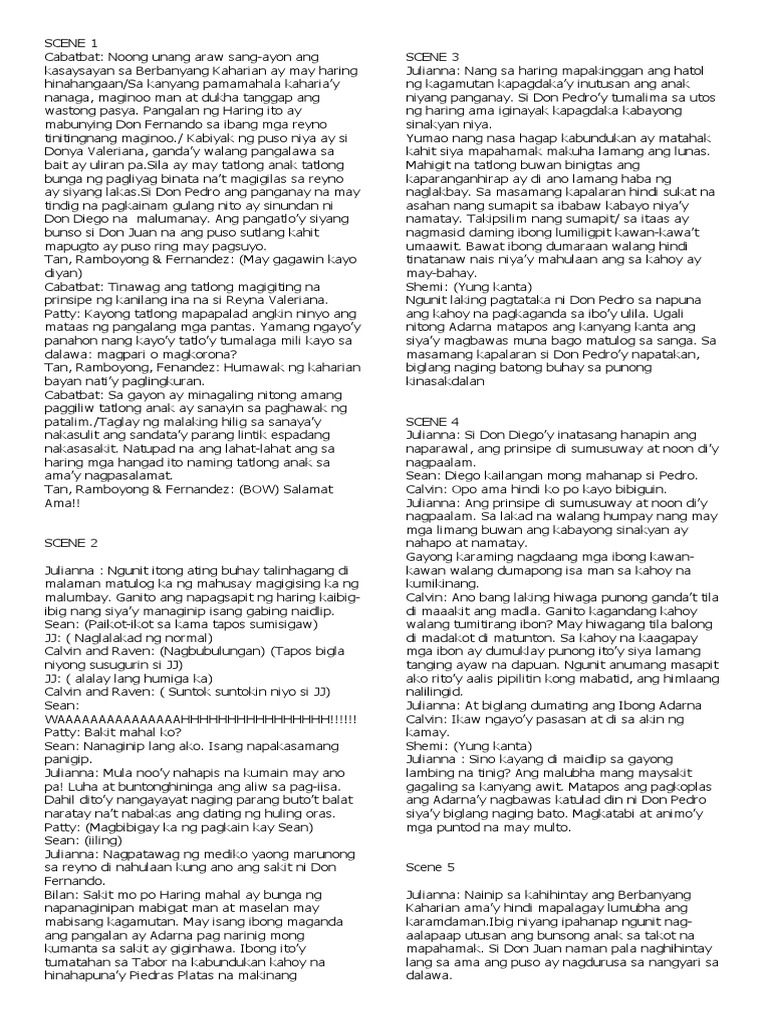 Ibong Adarna Script (Socrates A.Y 2016-2017) | PDF