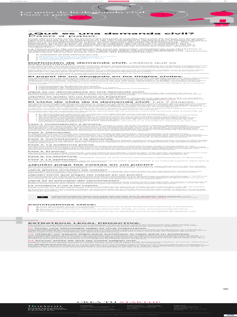 ¿Qué Es La Demanda Civil? Paso A Paso. - Horizon Abogados | PDF ...