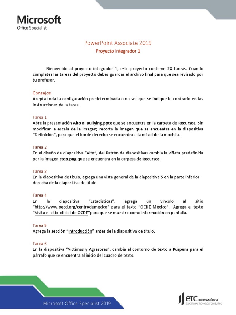Proyecto Integrador PowerPoint 2019 - 1 | PDF | Microsoft PowerPoint | Informática
