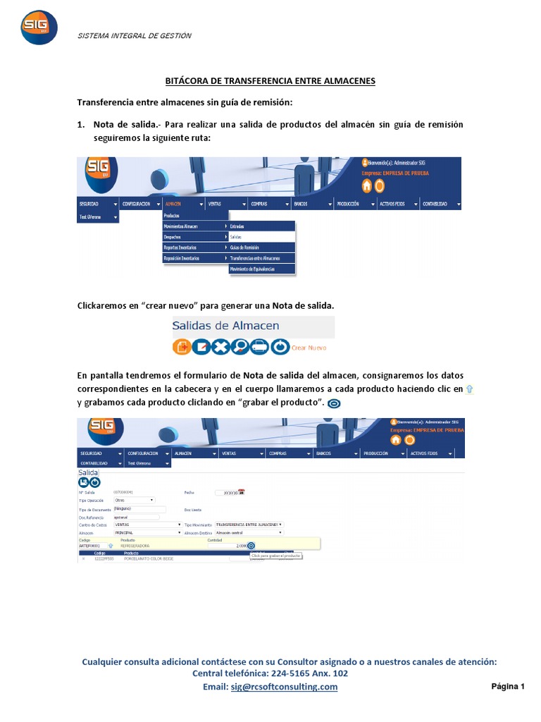 Bitacora de Transferencia Entre Almacenes | PDF | Informática ...