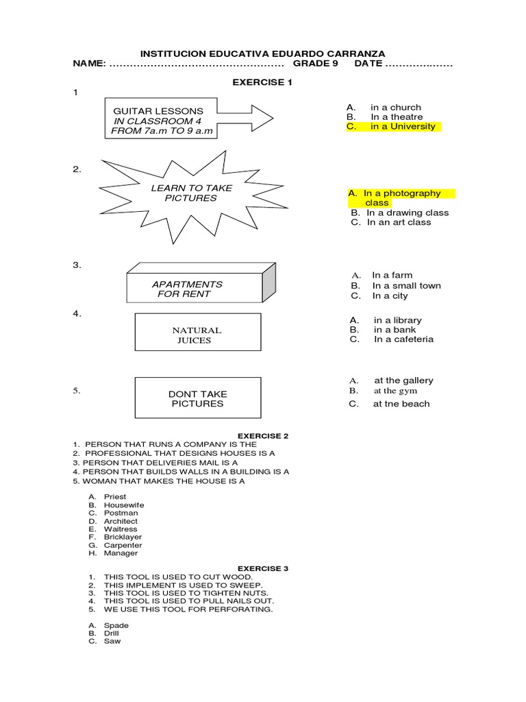 Taller Icfes Grado 9 | PDF