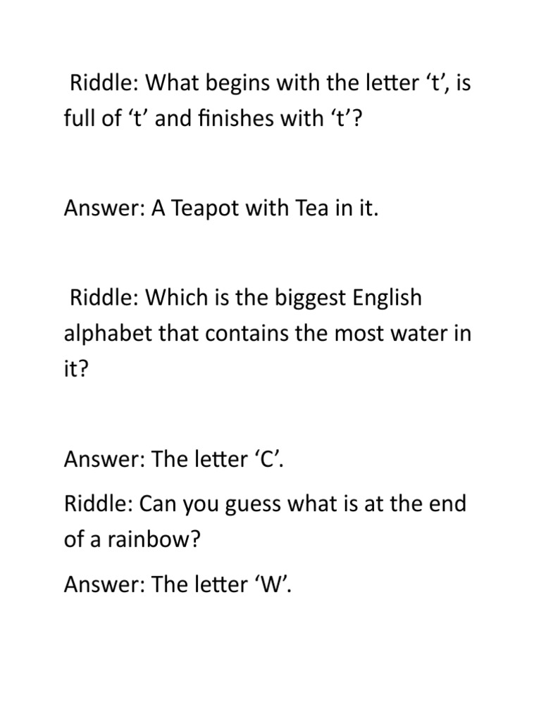 Funny Riddles With There Answers | PDF | Planets | Riddle