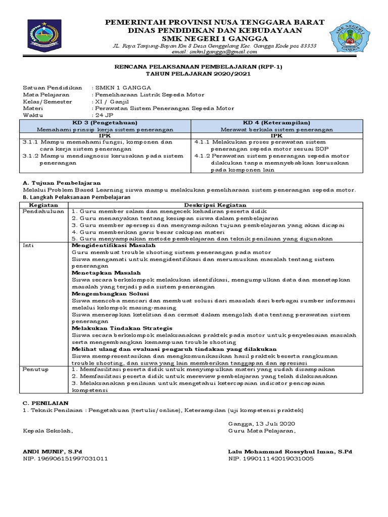 RPP Aig Kelas Xi Dpib | PDF