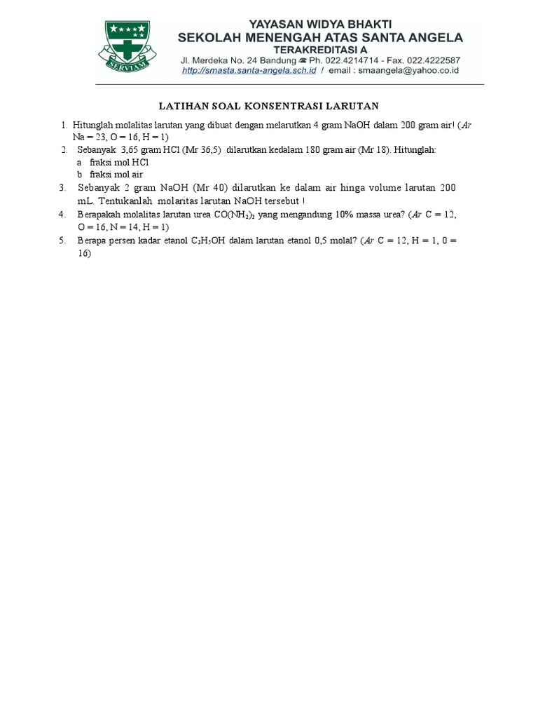 Latihan Konsentrasi | PDF | Sains & Matematika