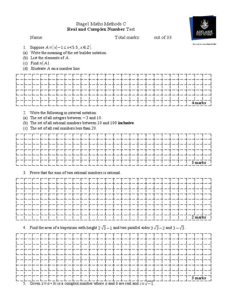 Real and Complex Numbers - Test (B) | PDF | Complex Number | Numbers