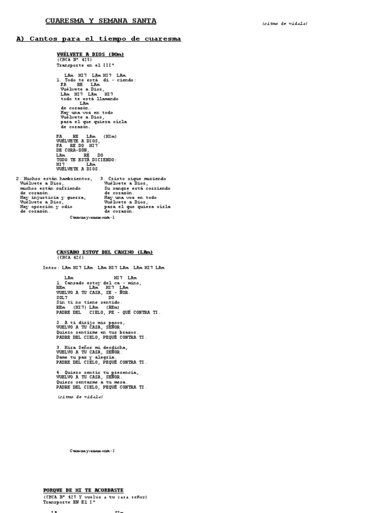 Cantos para CUARESMA | PDF | Cristo (título) | Jesús