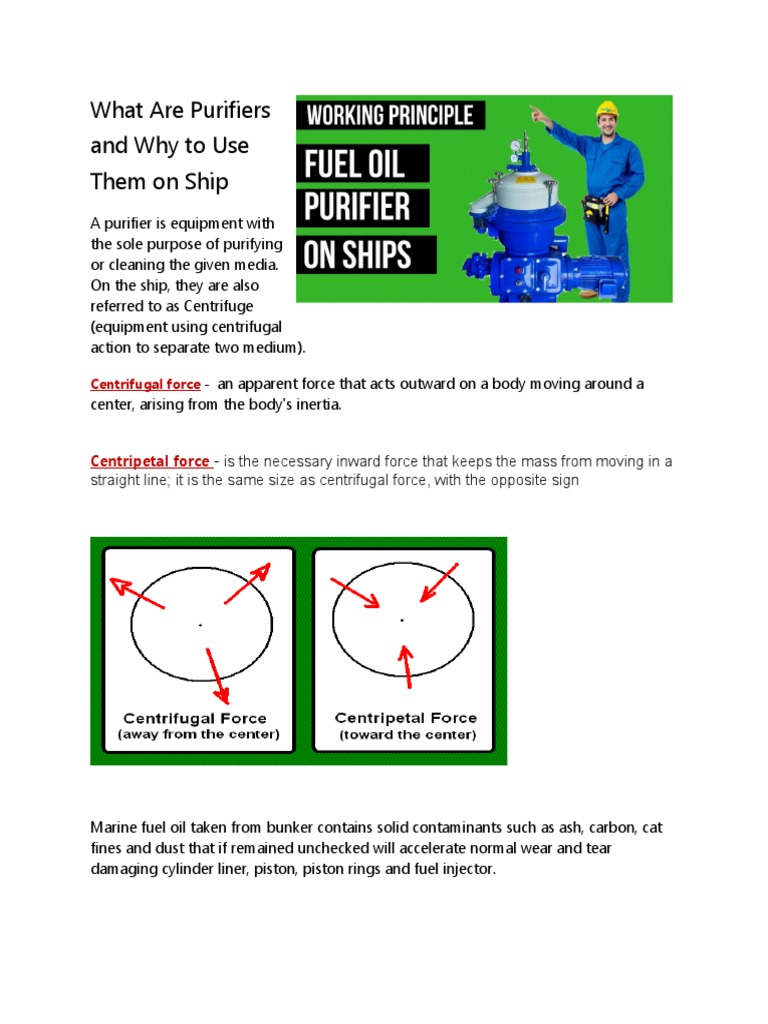 What Are Purifiers and Why To Use Them On Ship: Centripetal Force | PDF ...