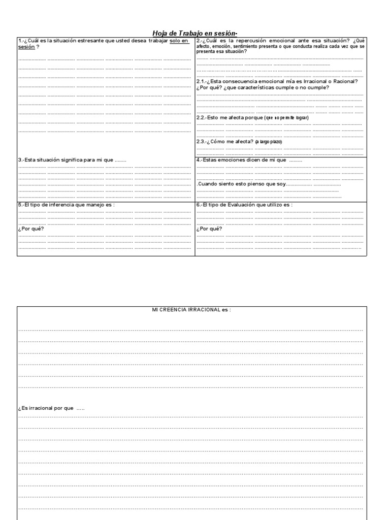 Hoja de TREC | PDF | Sicología | Conceptos psicologicos