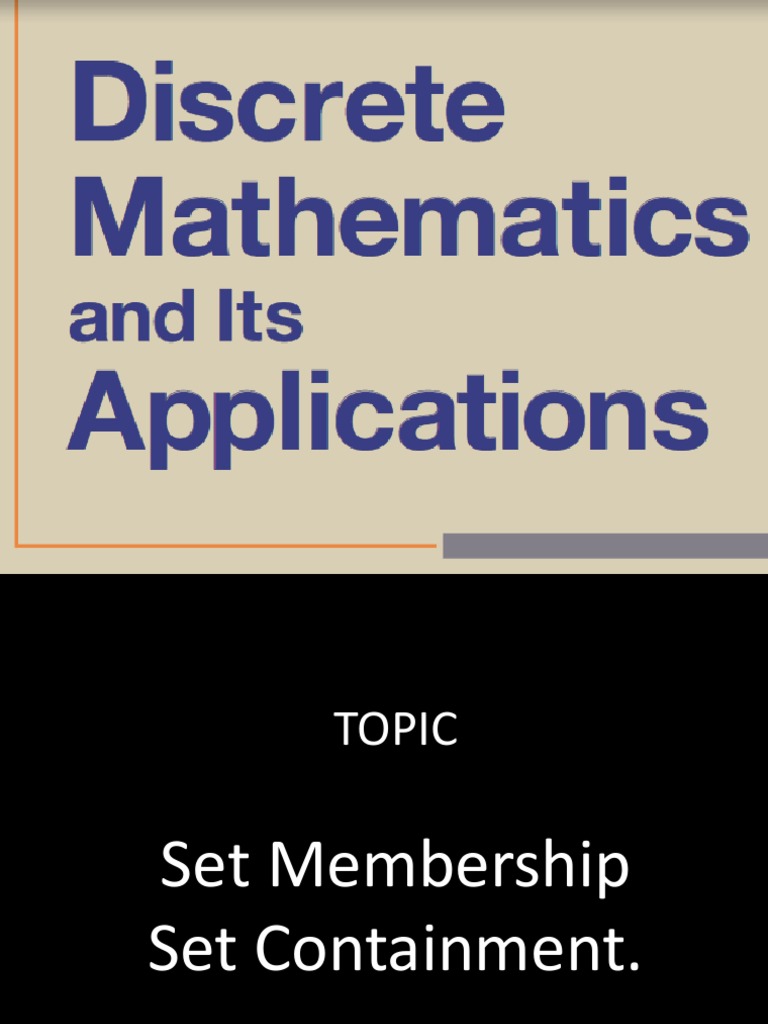 6 - Set Membership and Set Containment | PDF | Element (Mathematics ...