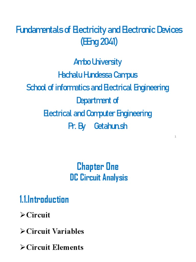 Basic Electricity Chapter One | PDF | Electrical Network | Series And ...