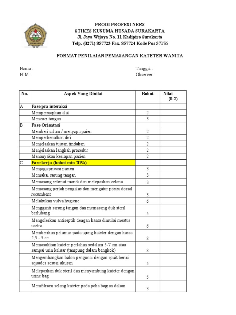 KMB Pasang Kateter Wanita Ir | PDF