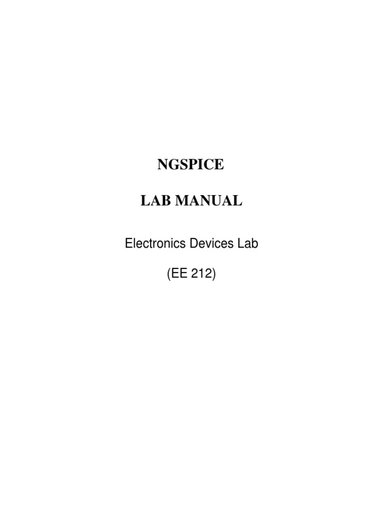 NGSPICE Manual-Devices and Circuits Lab | PDF | Electrical Network | Direct Current