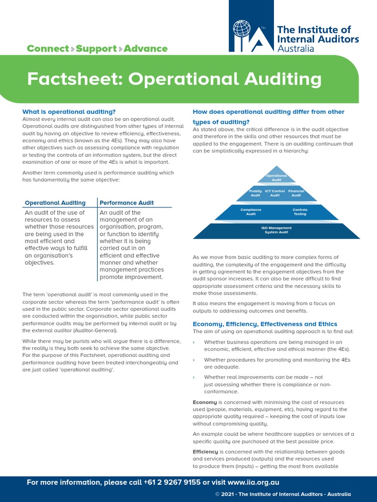 Factsheet Operational Auditing | PDF | Audit | Internal Audit