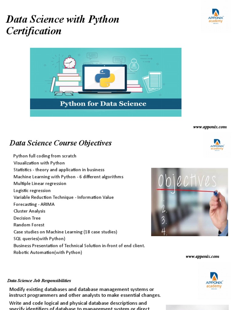 Data Science With Python Certification | Download Free PDF | Databases | Machine Learning