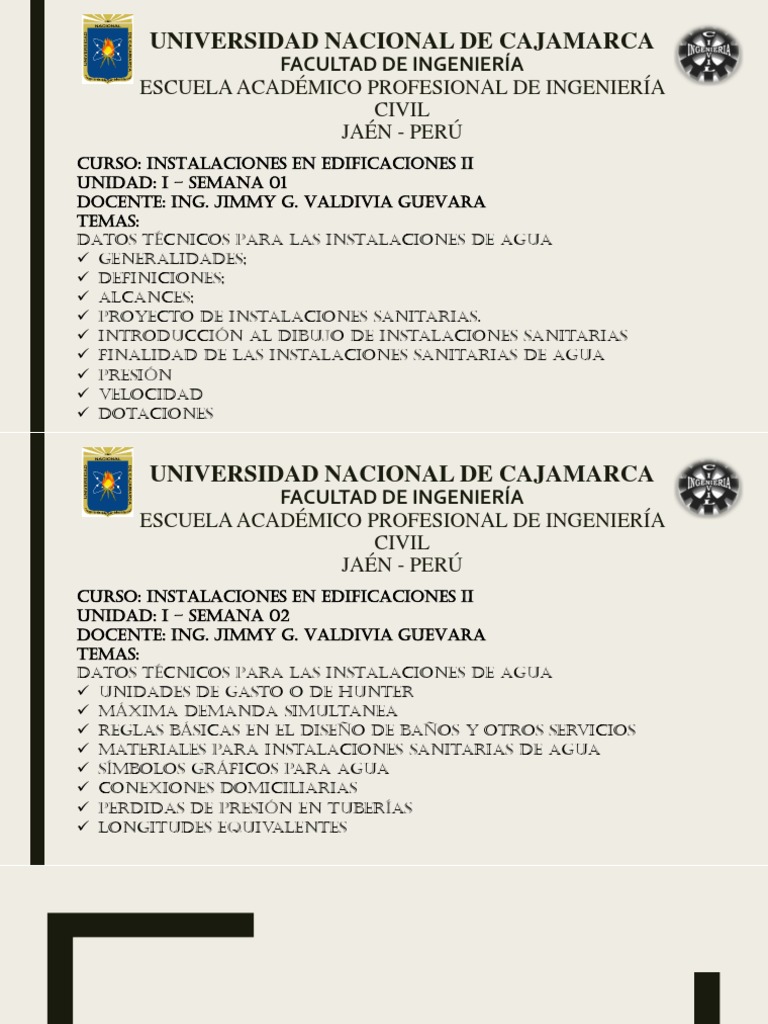 Instalaciones II-clase 01 y 02 | PDF | Agua | Tubería (transporte de ... Instalaciones II-clase 01 y 02 | PDF | Agua | Tubería (transporte de ...