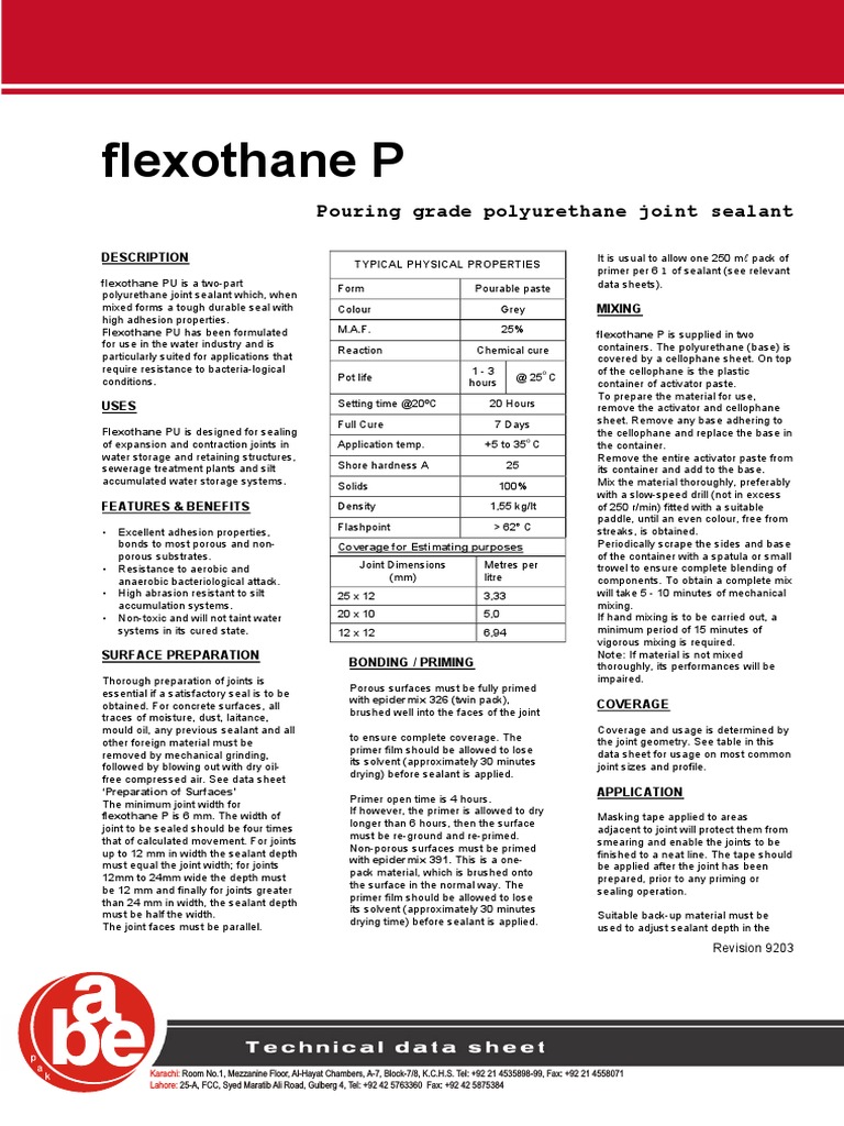 Flexothane P | PDF | Water | Industrial Processes