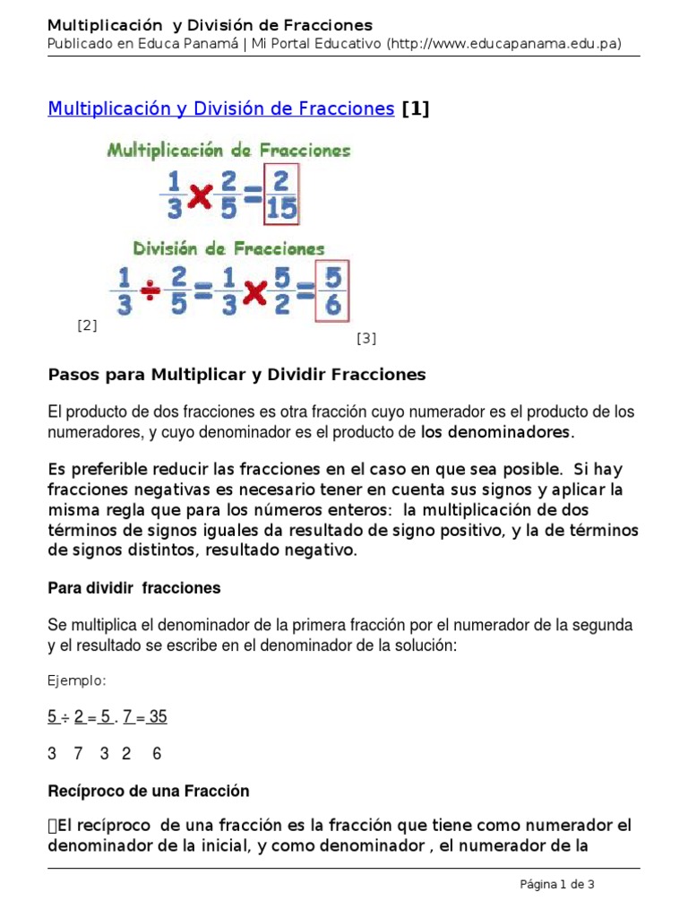 Educa Panama Mi Portal Educativo - Multiplicacion y Division de ...