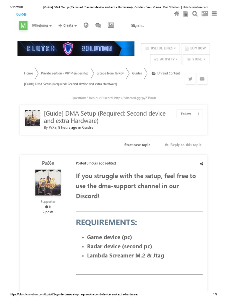 Guide DMA Setup Required Second Device and Extra Hardware - Guides ...