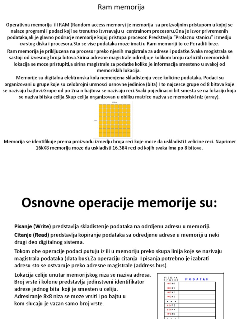 07 Radna Memorija RAM | PDF