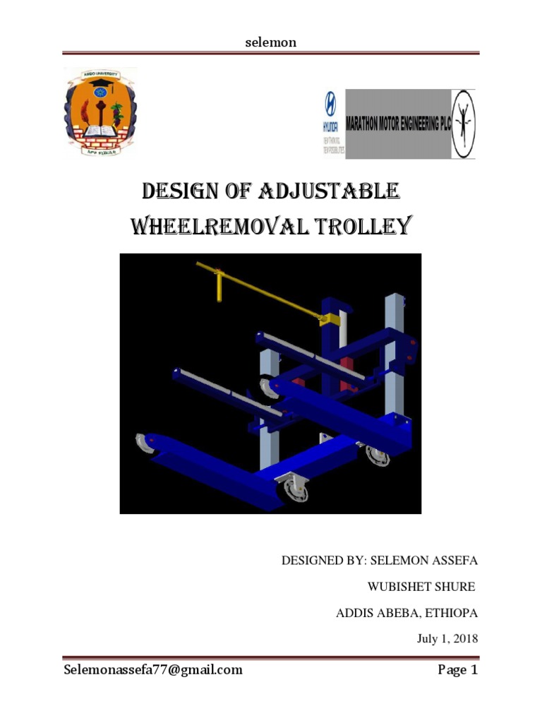 Design of Adjustable Wheel Removal Trolley | PDF