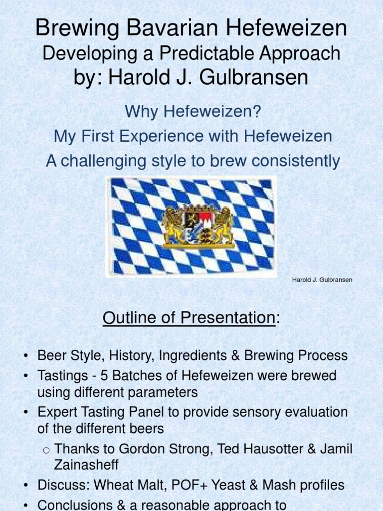 Hefeweizen NHC Presentation | PDF | Brewing | Beer
