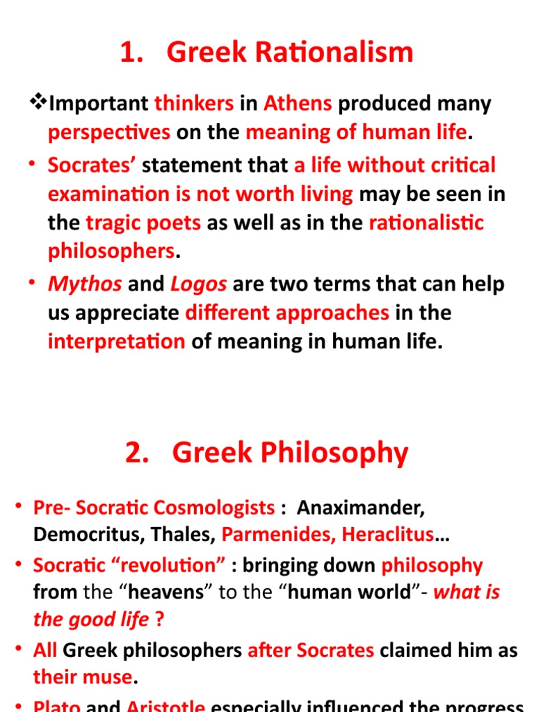 Greek Rationalism | PDF | Plato | Ancient Greek Philosophy