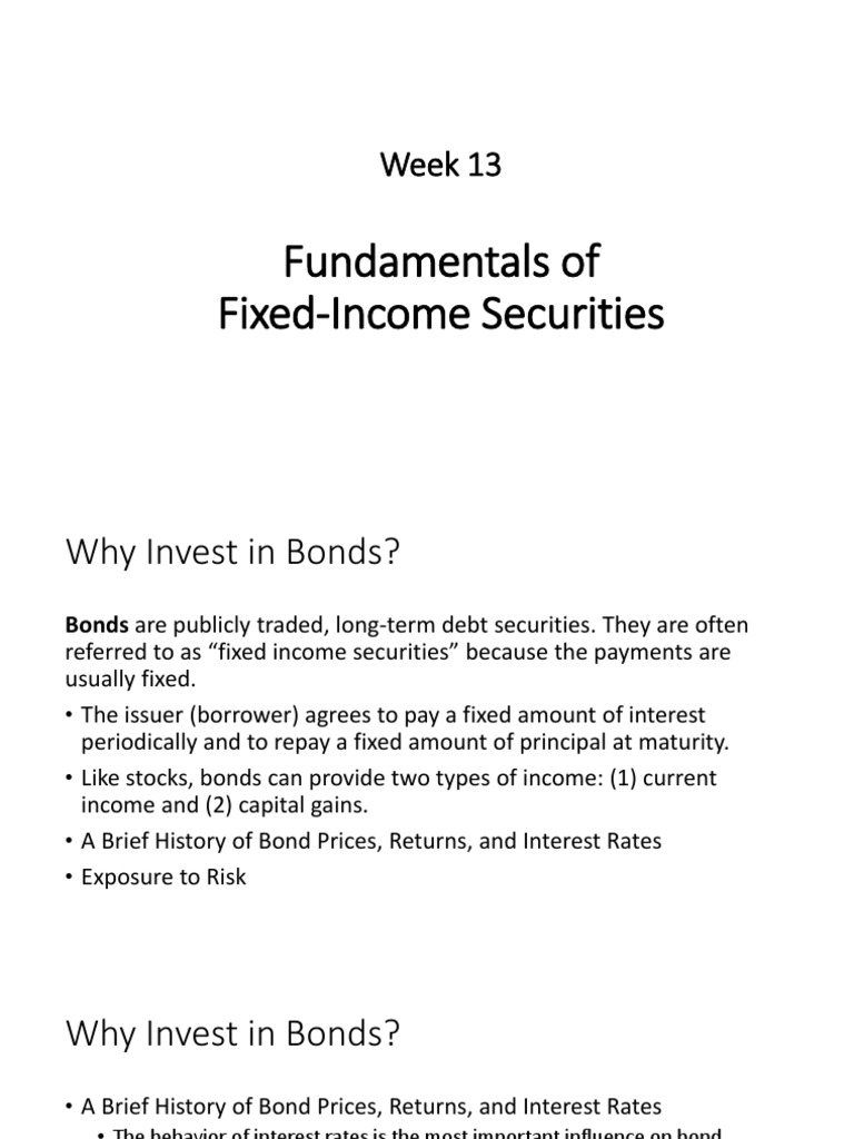 Understanding Fixed-Income Securities | PDF | Bonds (Finance) | Debt
