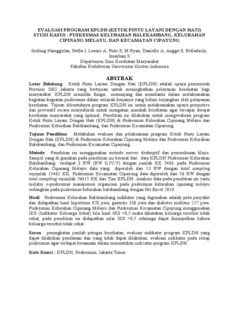 KPLDH Cipayung | PDF