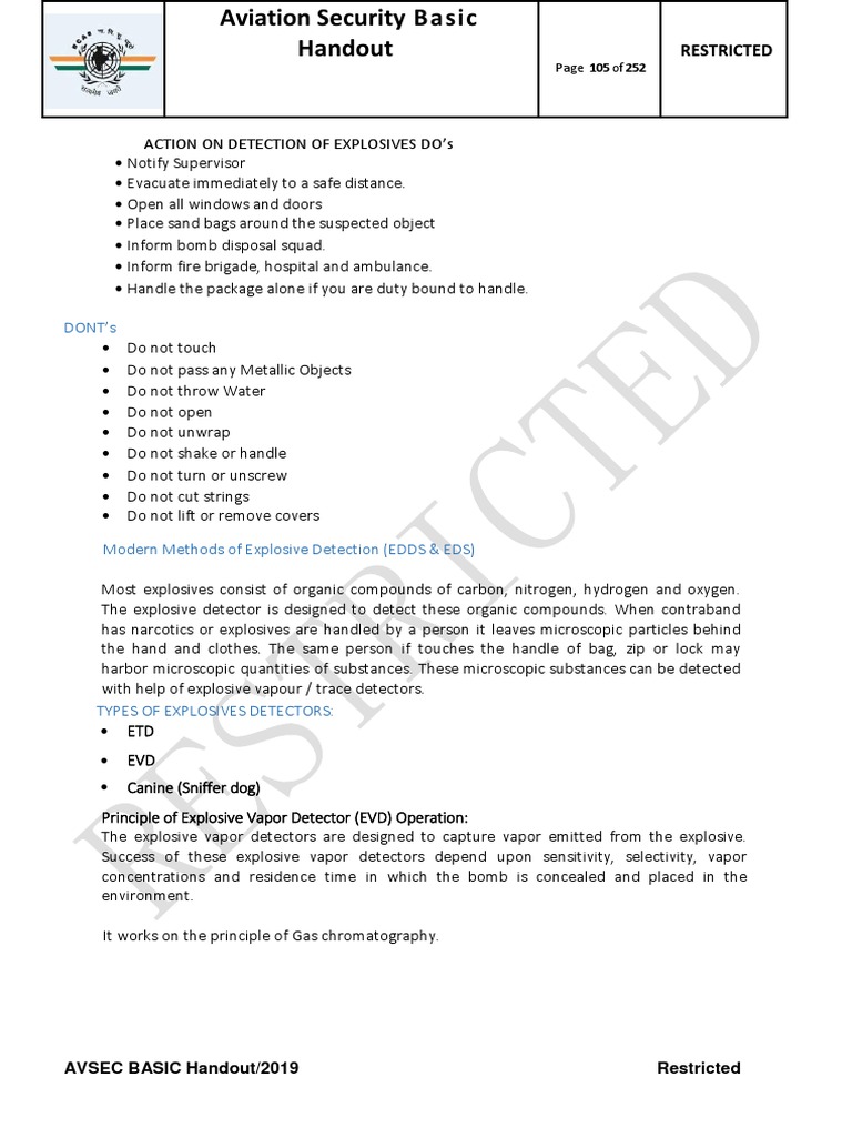 Final Updated AVSEC Basic Handout (105-130) | PDF | Airport Security | Airport