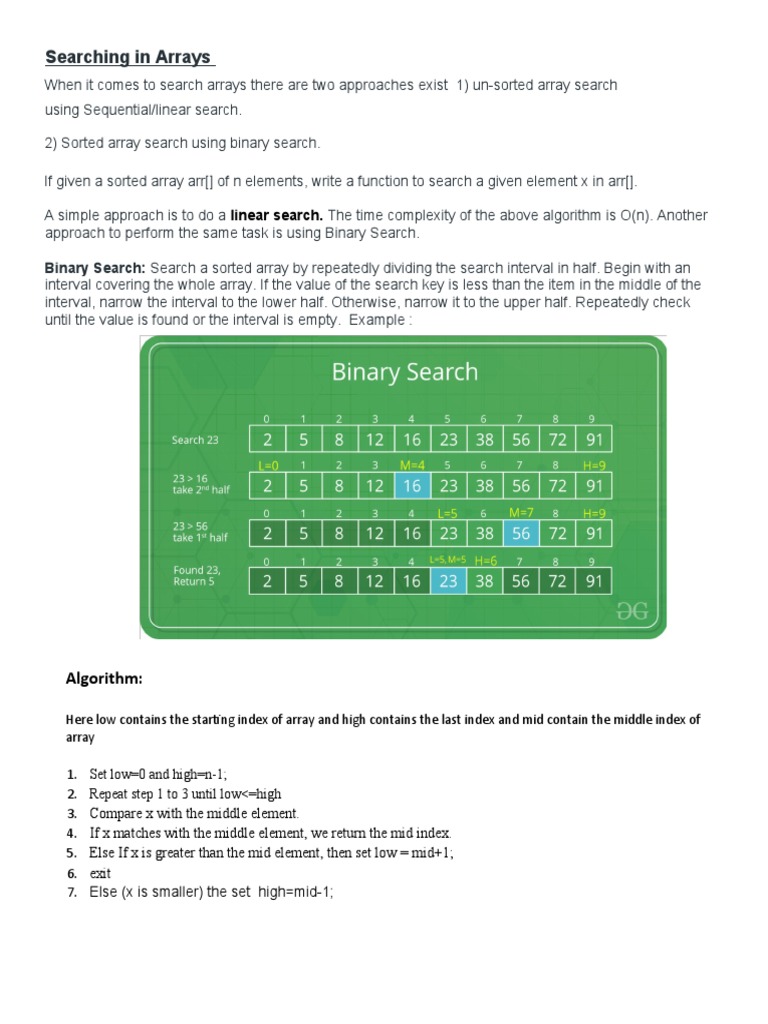 Linear and Binary Search | PDF | Array Data Structure | Time Complexity