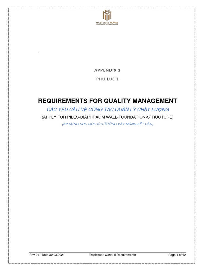 Appendix 6 - Quality Management & Acceptance Criteria Structure | PDF