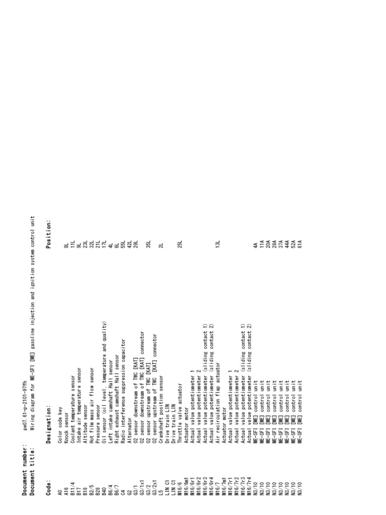 Wiring Diagram For ME-SFI (ME) Gasoline Injection and Ignition System ...