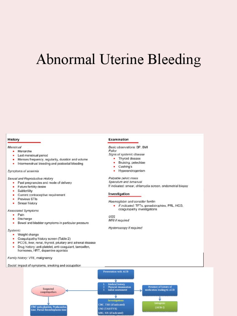 Abnormal Uterine Bleeding | PDF | Menstrual Cycle | Gynaecology